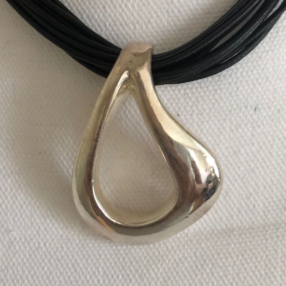 Simon Sebbag | Jewelry | Simon Sebbag Black Leather And Silver Necklace ...